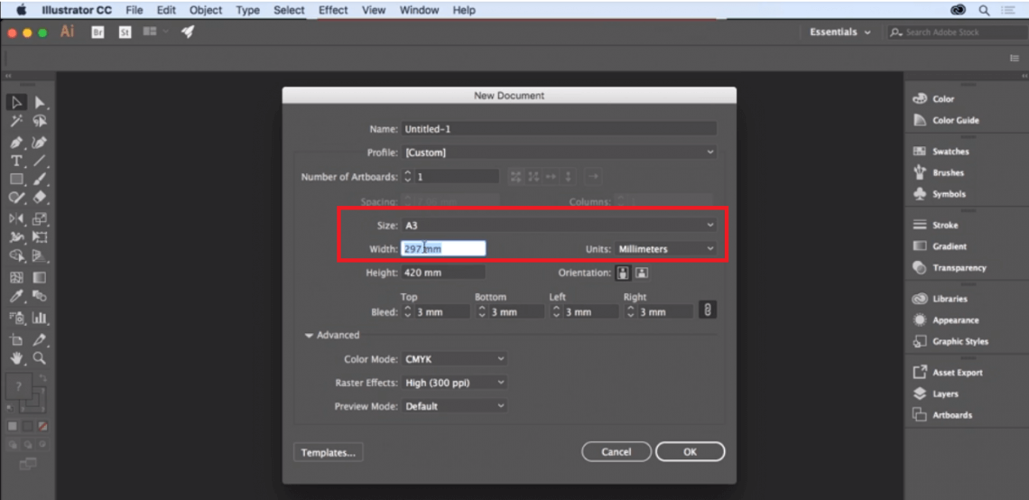 How to set up a document in Illustrator